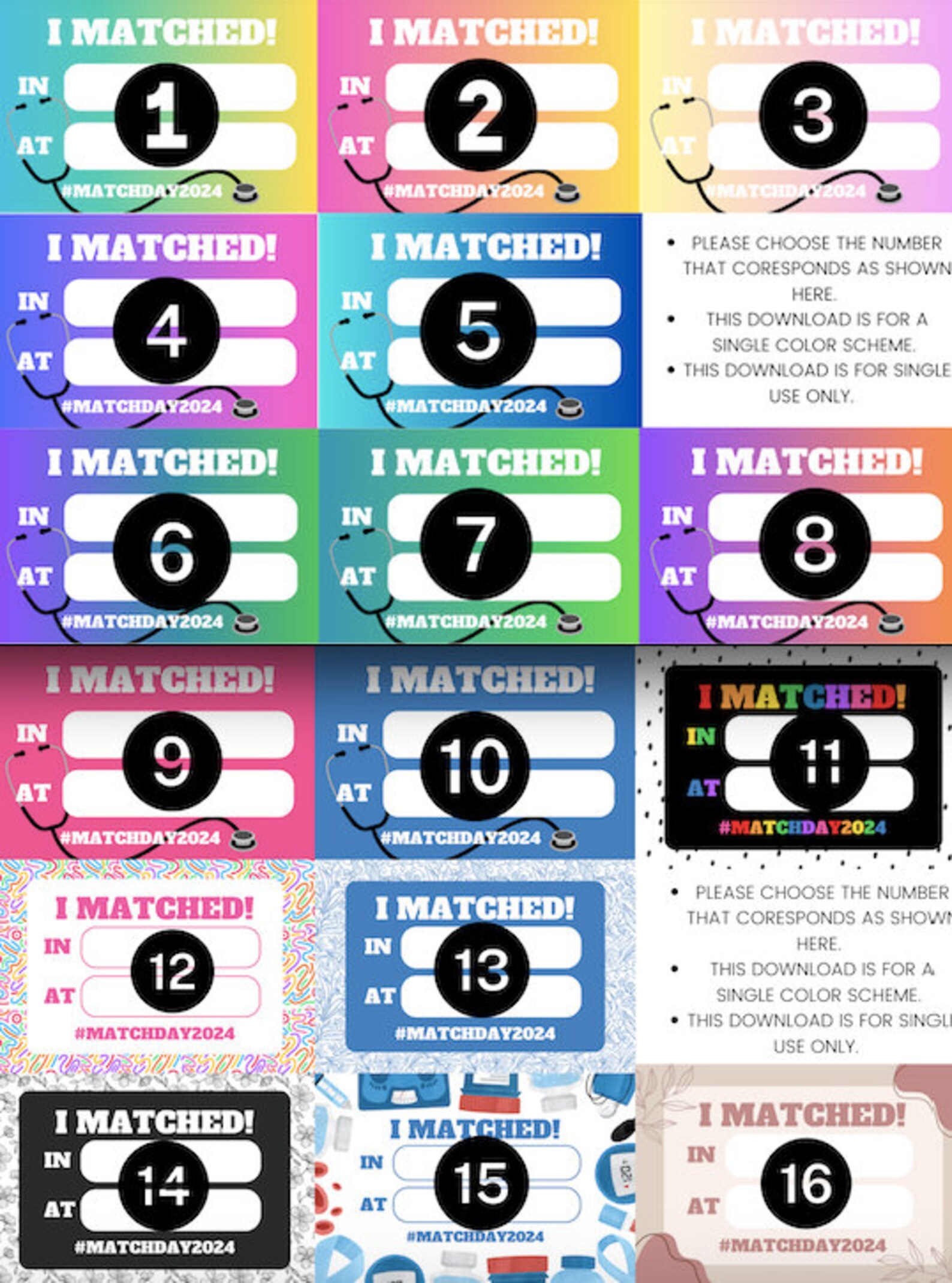 Digital Download Match Day 2024 Residency Match Doctors Match Day ...