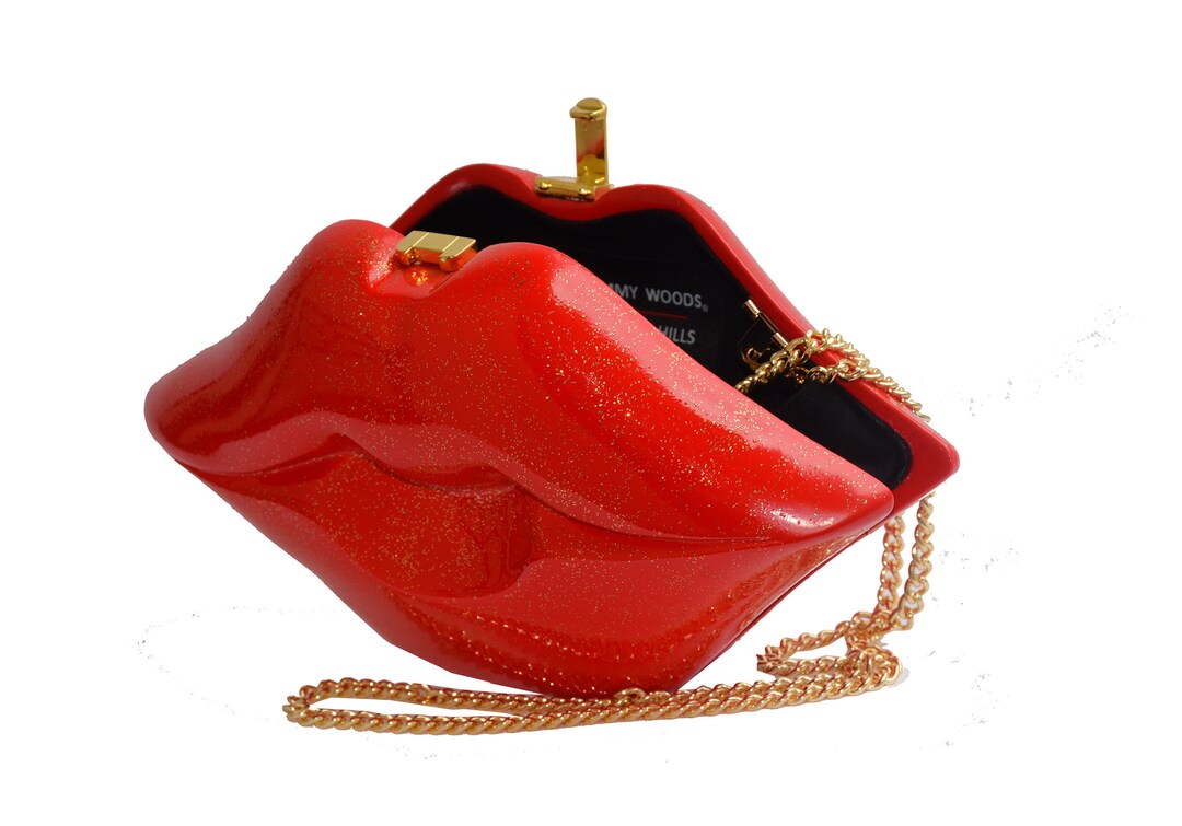 Red Lips Handbag: Acacia Wood Sculpture Handbag - Etsy