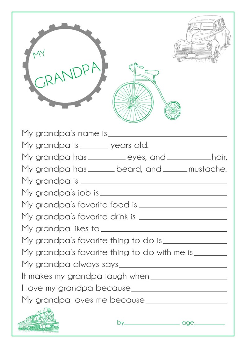 INSTANT DOWNLOAD Dad Mom Grandma Grandpa Questions - Etsy Canada