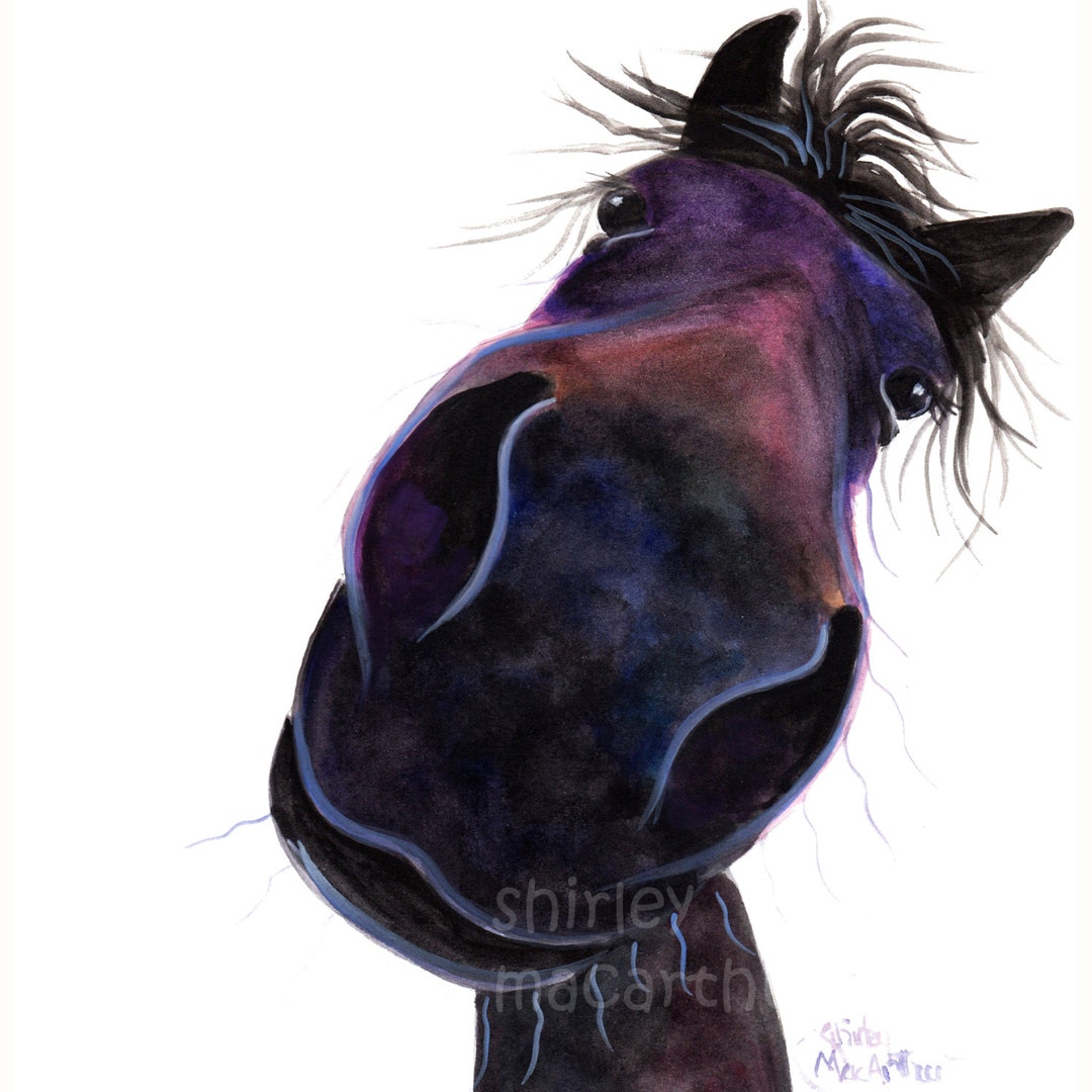 Cheeky/cute Print in 3 SIZES of Original Watercolour Art Happy - Etsy