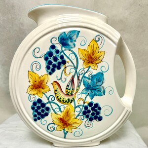Vintage Handpainted Japanese Floral Disc Style Water Pitcher - Etsy