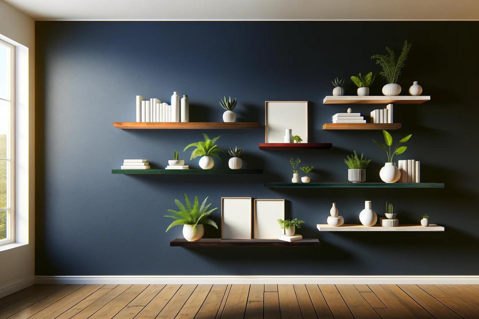 Wall Mounted Floating Shelves, Solid Wood, Handcrafted Shelves, 7 ...