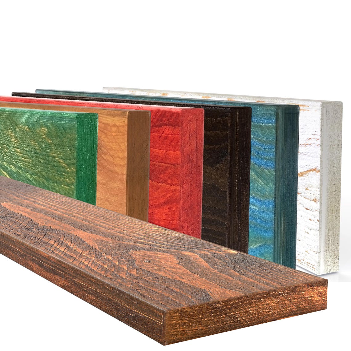 Wall Mounted Floating Shelves, Solid Wood, Handcrafted Shelves, 7 ...