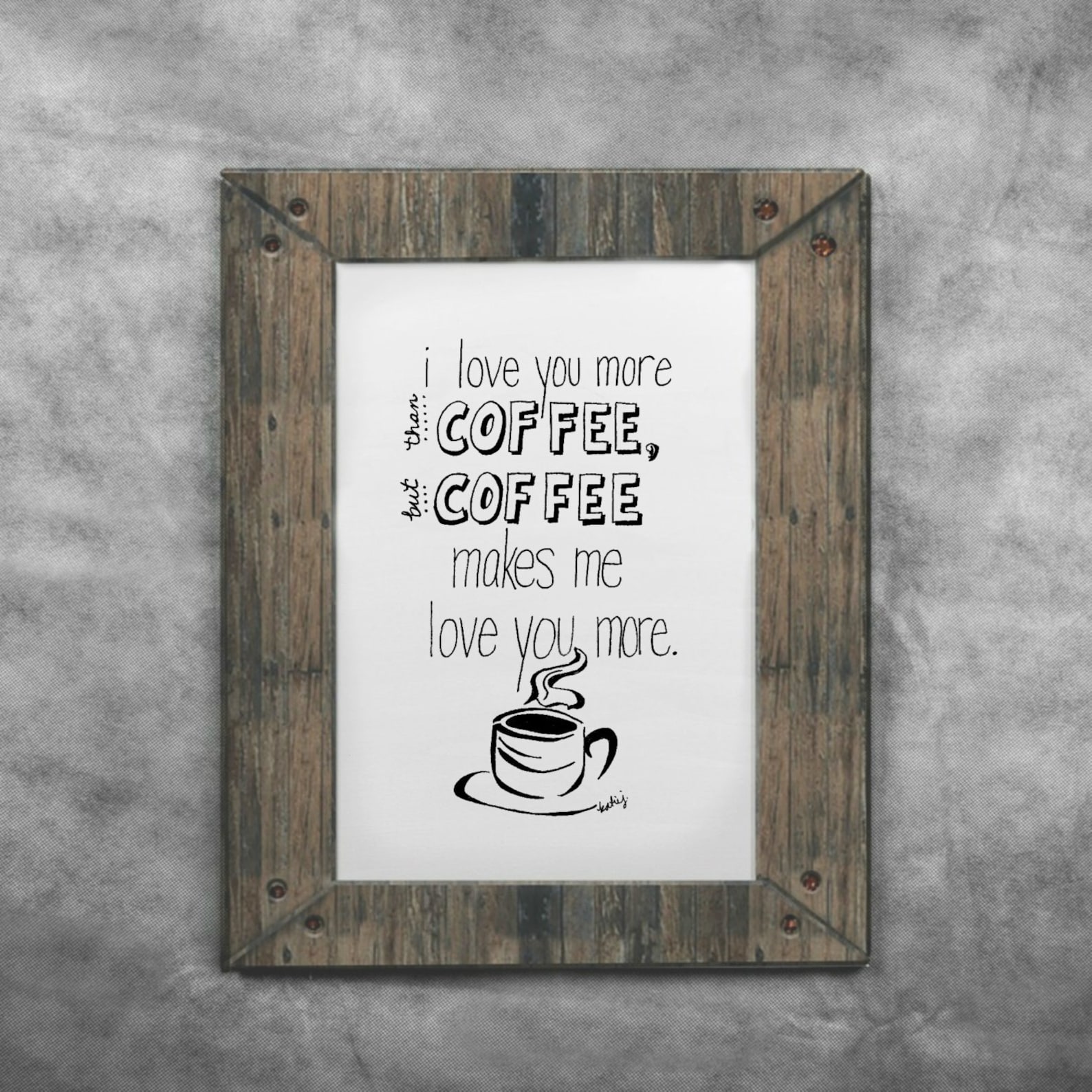 Coffee Love Printable Hand Lettered Art - Etsy