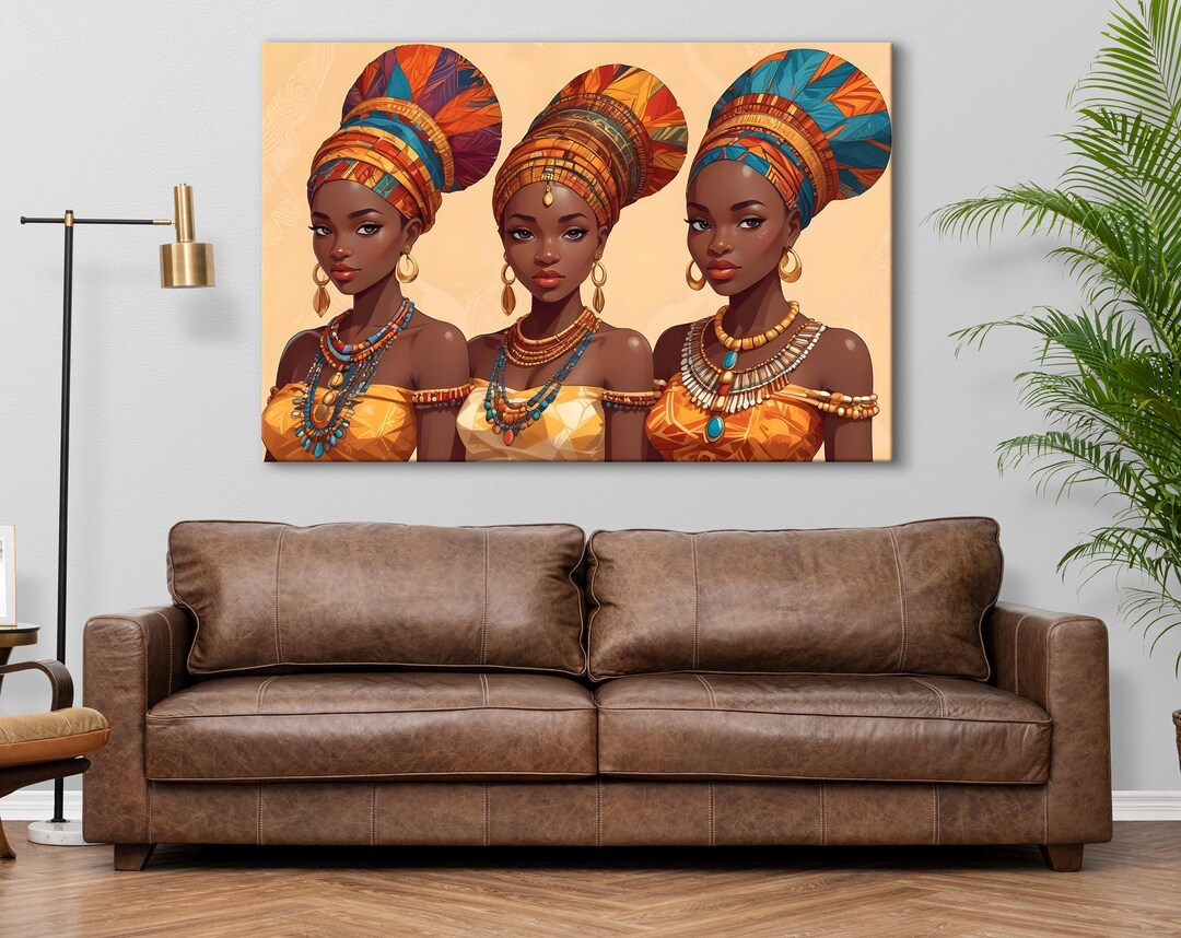 African Wall Art Decor Canvas African American Decor Fashion Afro ...