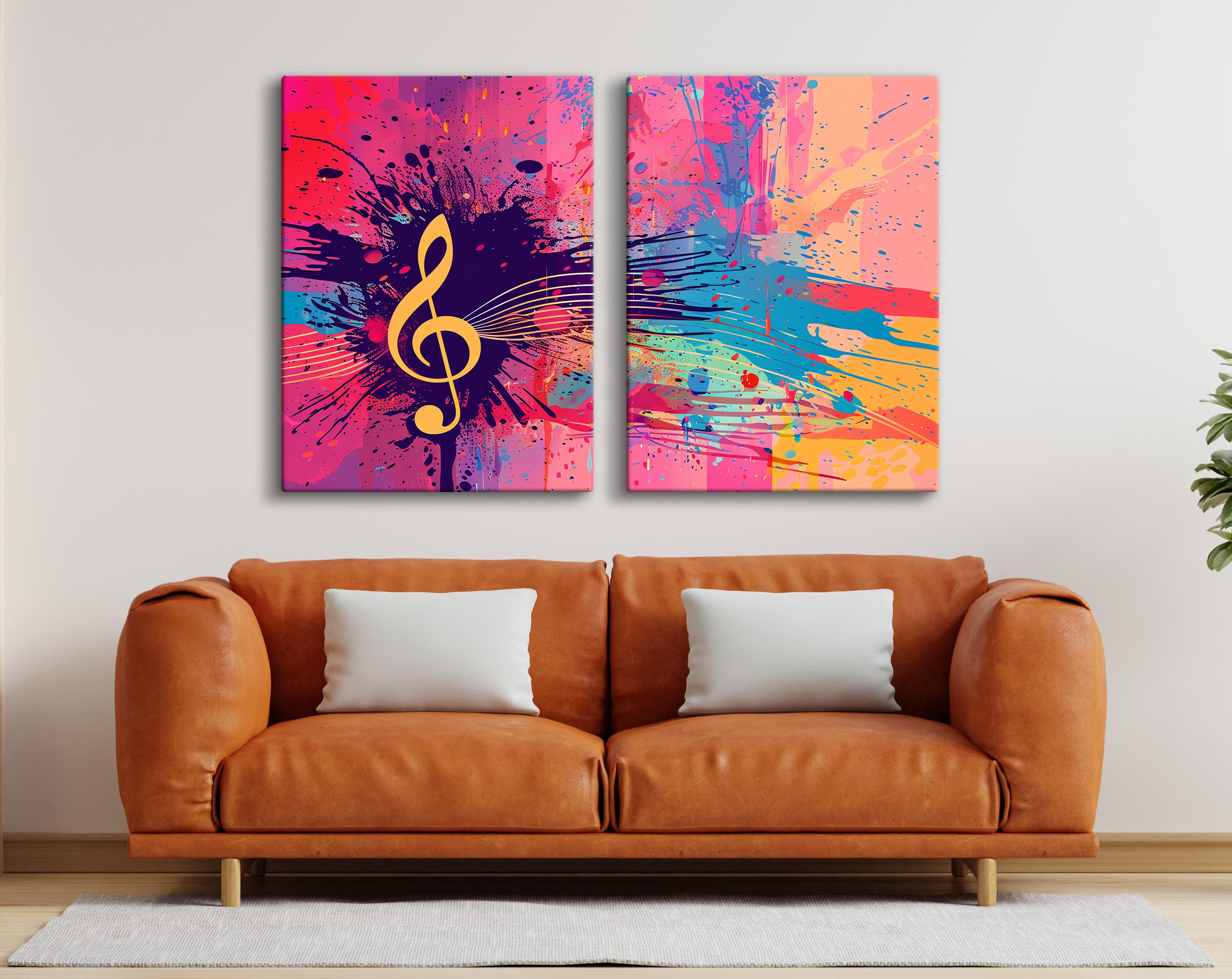 Rhythm and Music Abstract Wall Art Graffiti Pop Canvas Print Wall Decor ...
