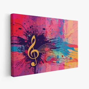 Rhythm and Music Abstract Wall Art Graffiti Pop Canvas Print Wall Decor ...