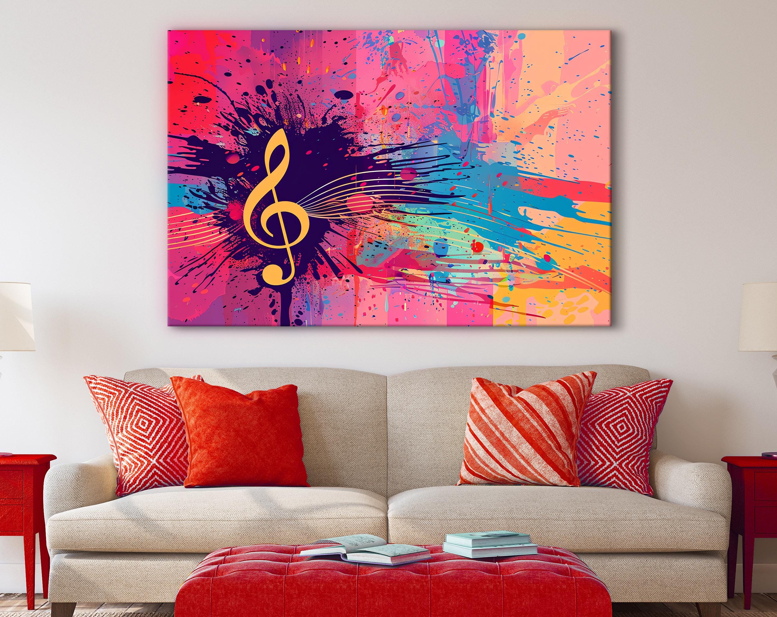 Rhythm and Music Abstract Wall Art Graffiti Pop Canvas Print Wall Decor ...