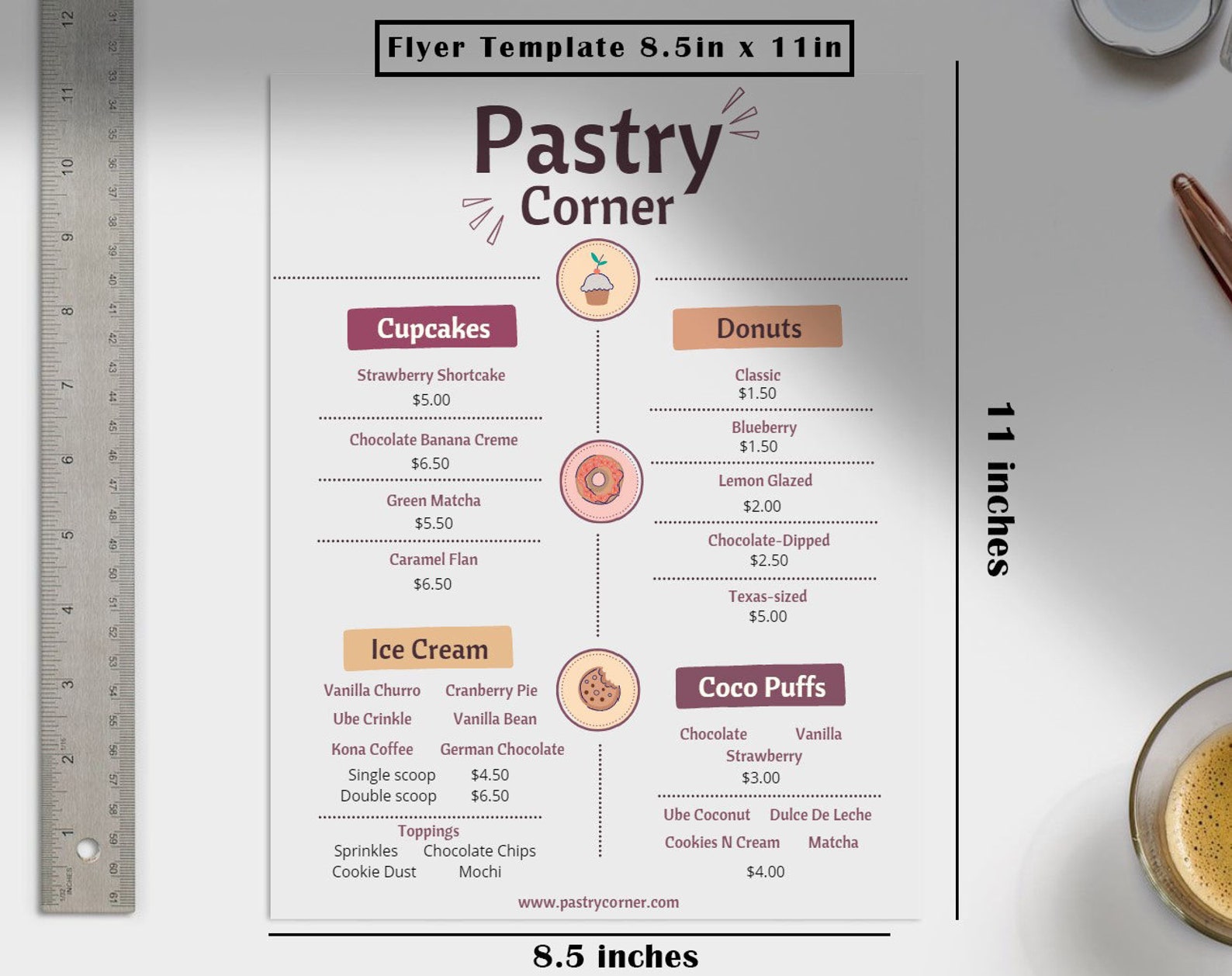Pastry Menu Templates
