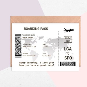 Custom Boarding Pass Gift, Custom Plane Ticket, Valentines Day ...