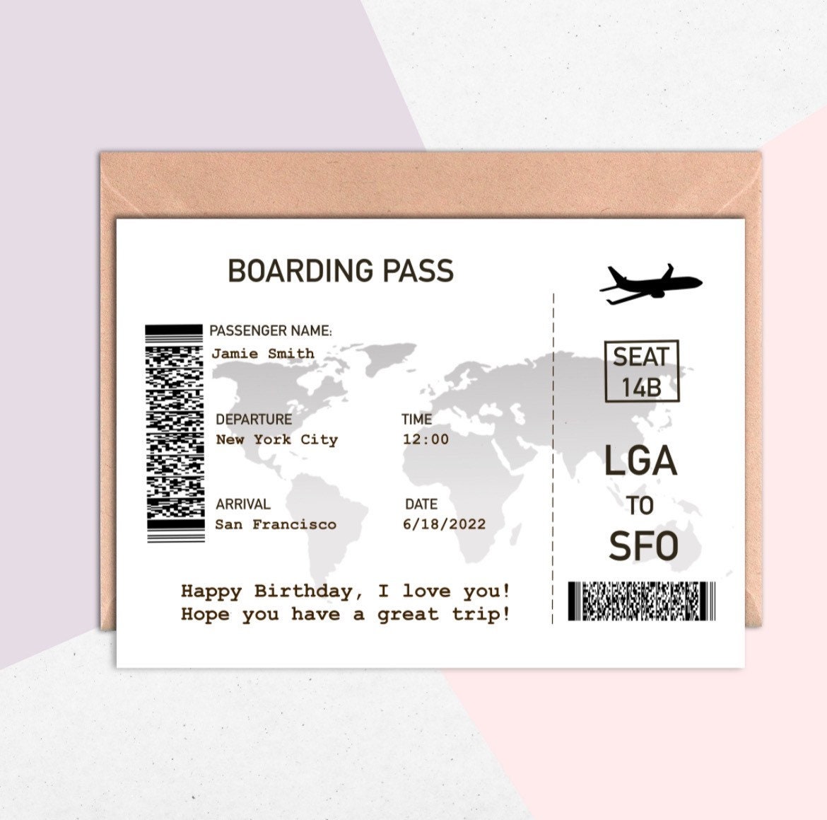 Custom Boarding Pass Gift, Custom Plane Ticket, Valentines Day ...