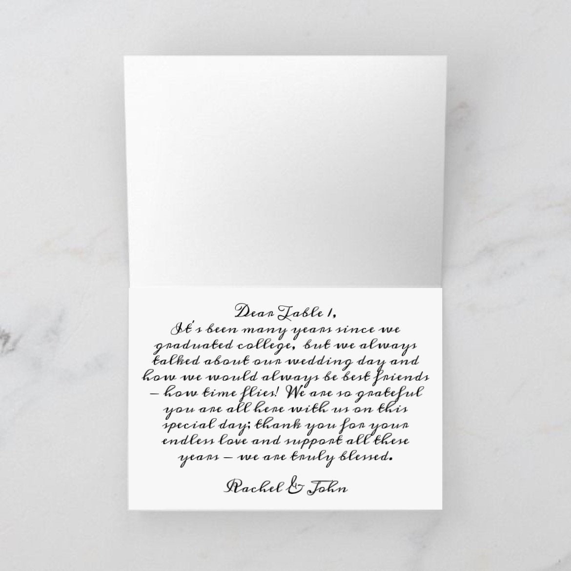 Letter to Table Wedding Card, Wedding Table Numbers, Table Placecard ...