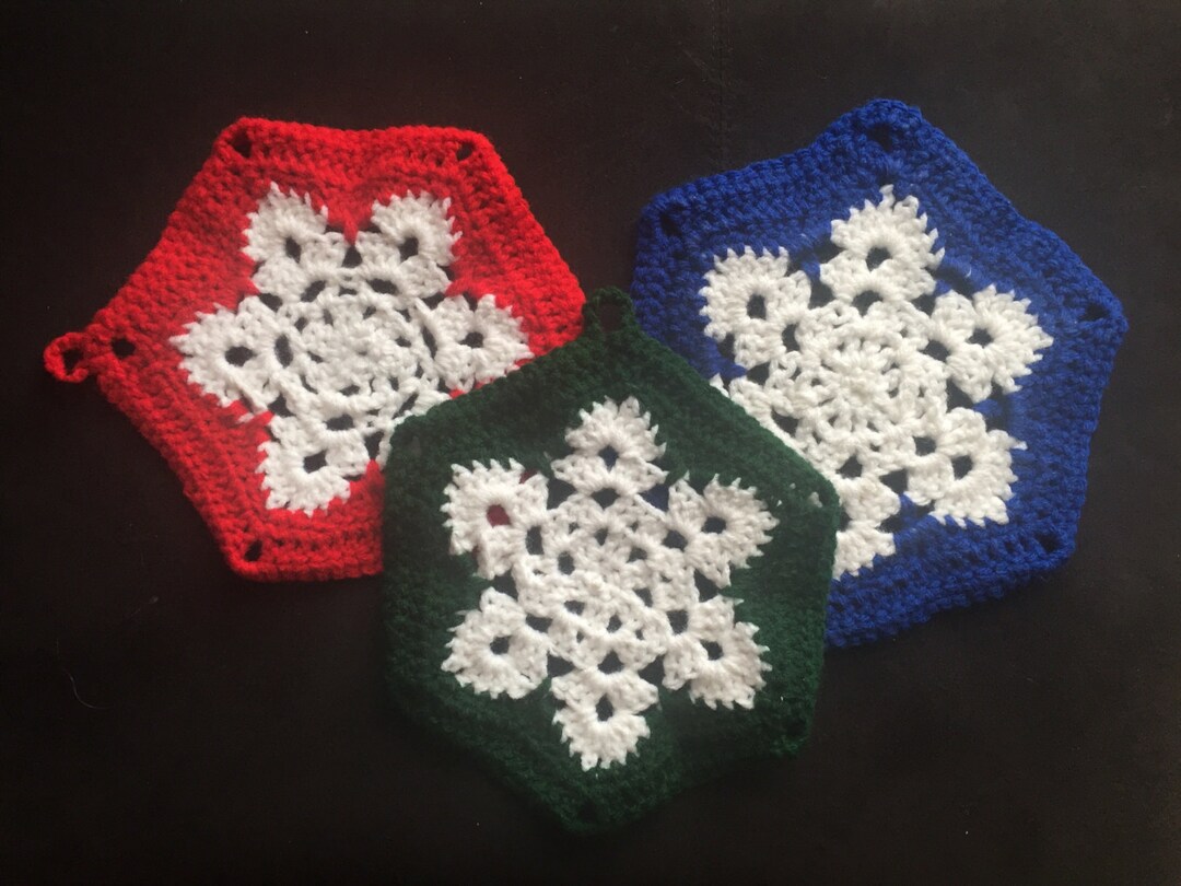 Crochet Snowflake Pot Holder/hot Pad - Etsy