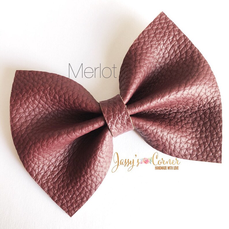 Fall Faux Leather Hairbows Fall Faux Leather Hairclips Fall Faux ...