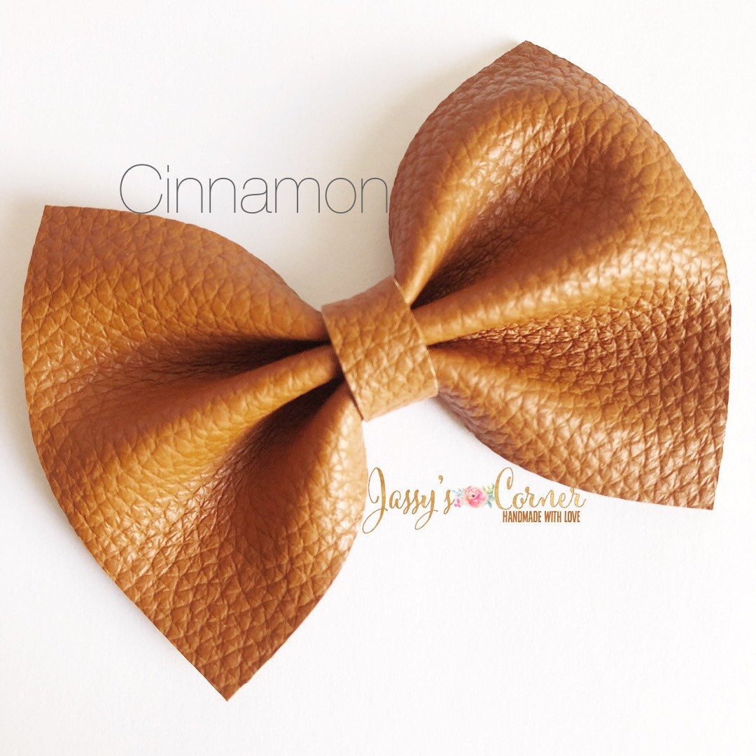 Fall Faux Leather Hairbows Fall Faux Leather Hairclips Fall Faux ...