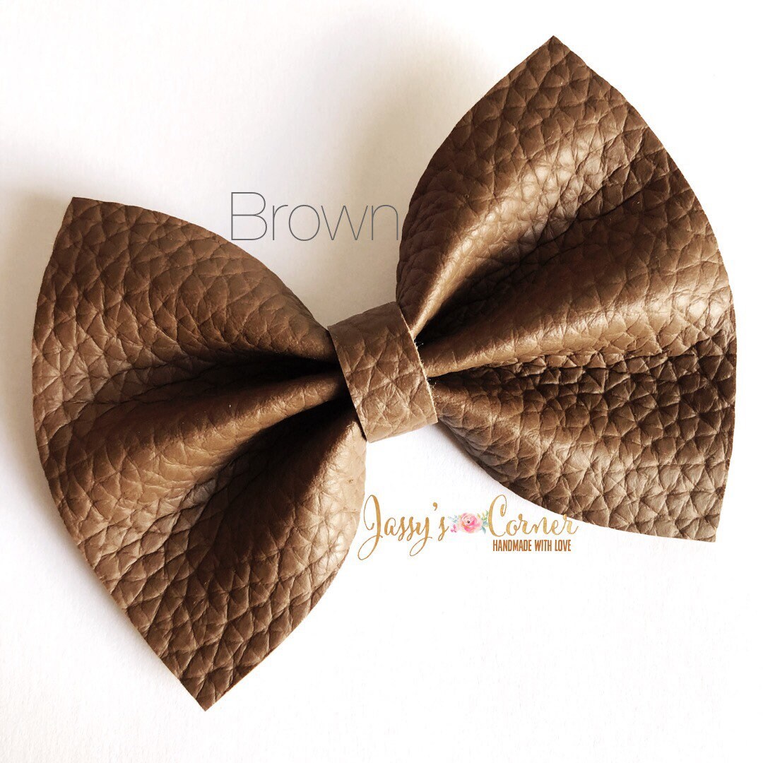 Fall Faux Leather Hairbows Fall Faux Leather Hairclips Fall Faux ...