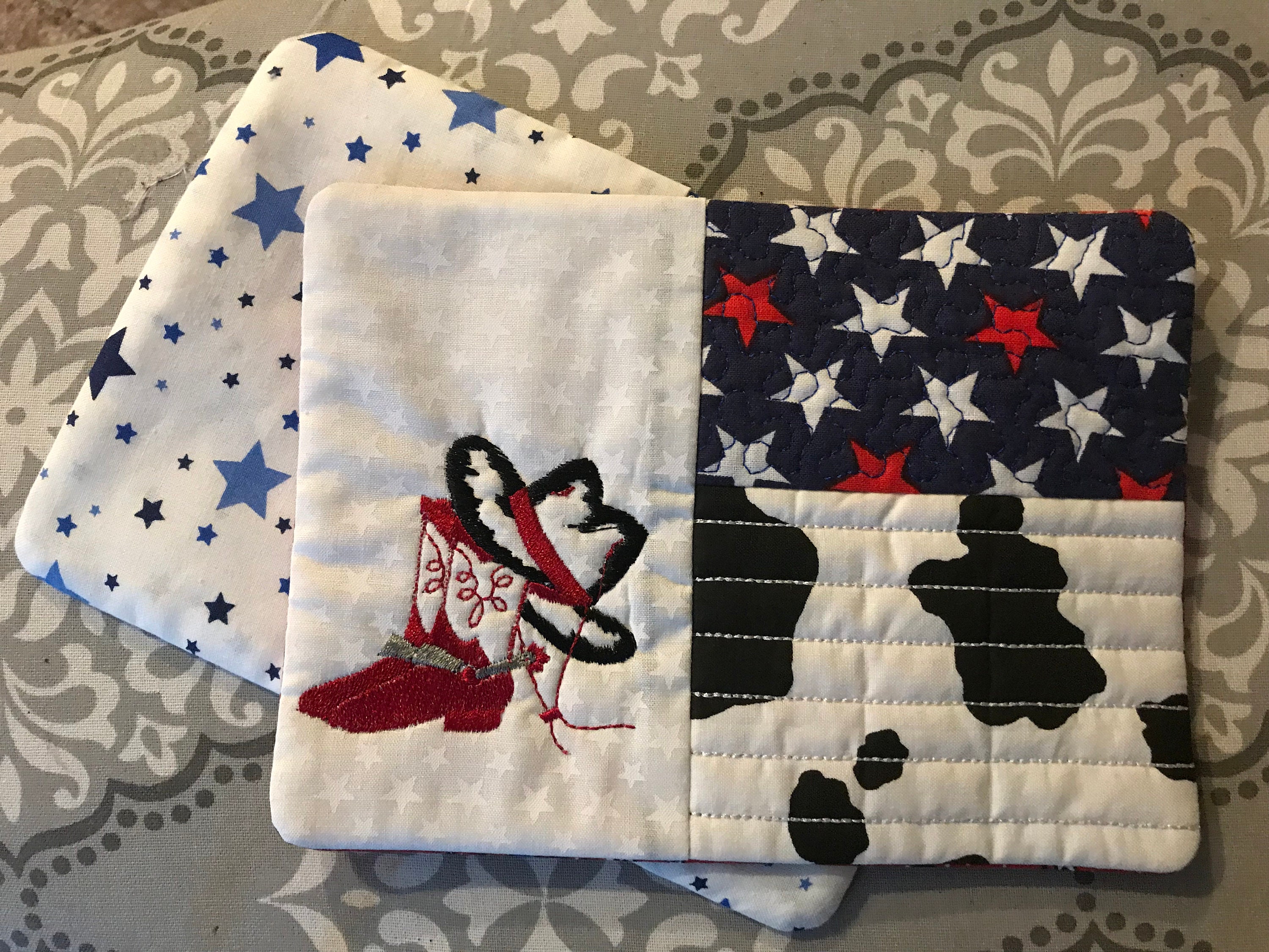 Embroidered Mug Rug - Etsy