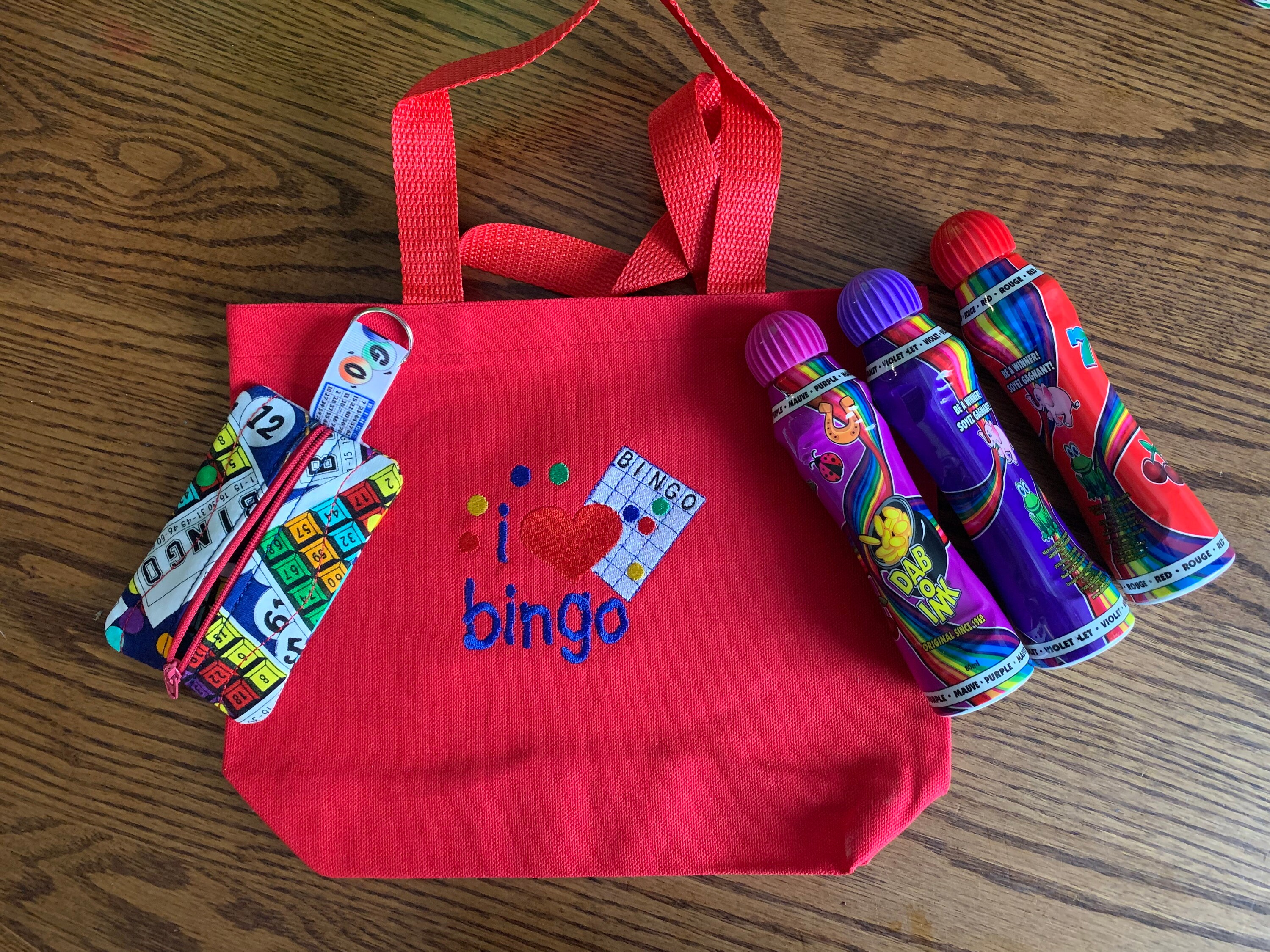 i-love-bingo-canvas-tote-bag-keychain-coin-purse-bingo-etsy-canada