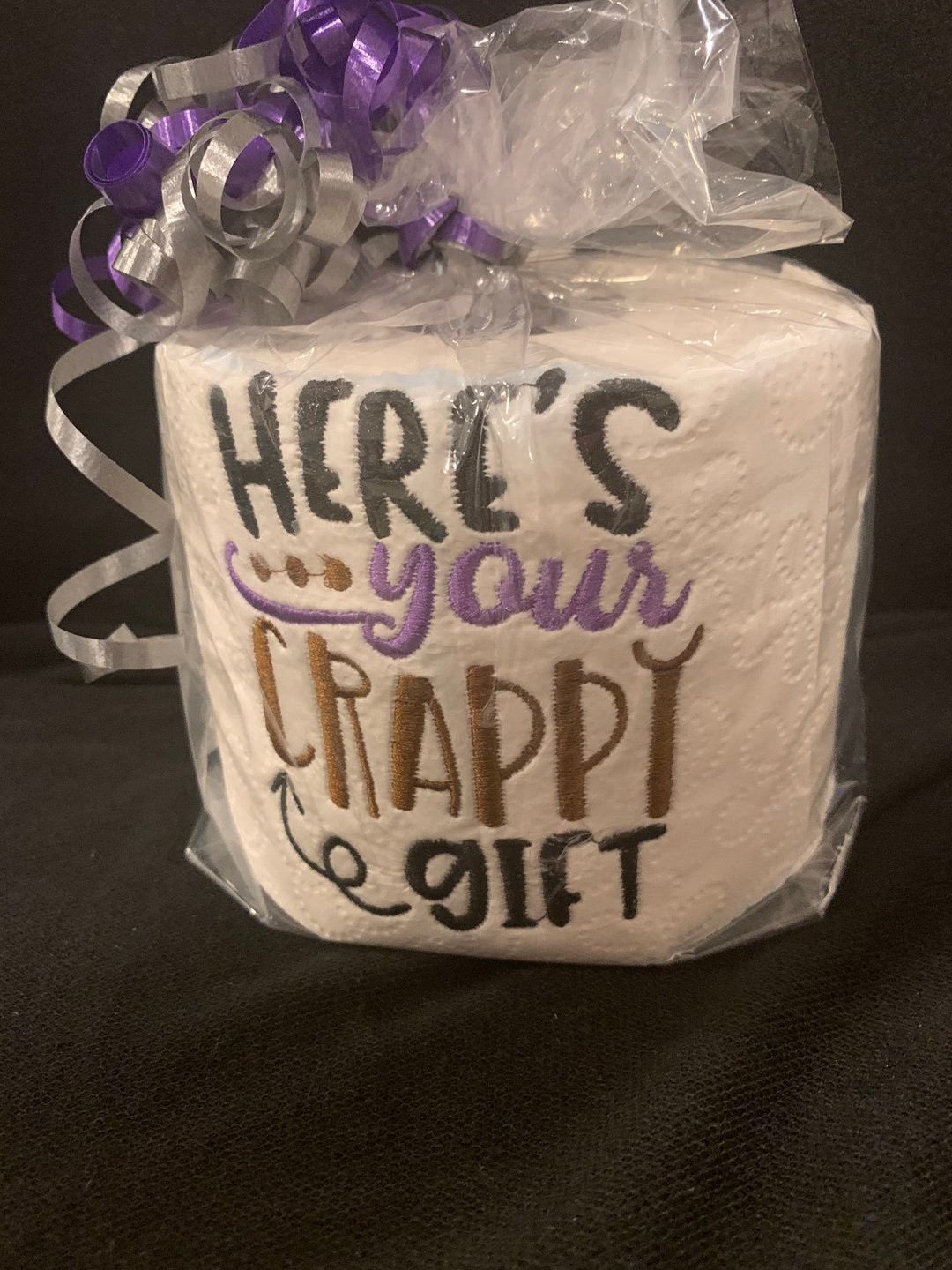 Here's Your Crappy Gift .... for Christmas - Machine Embroidered Toilet ...