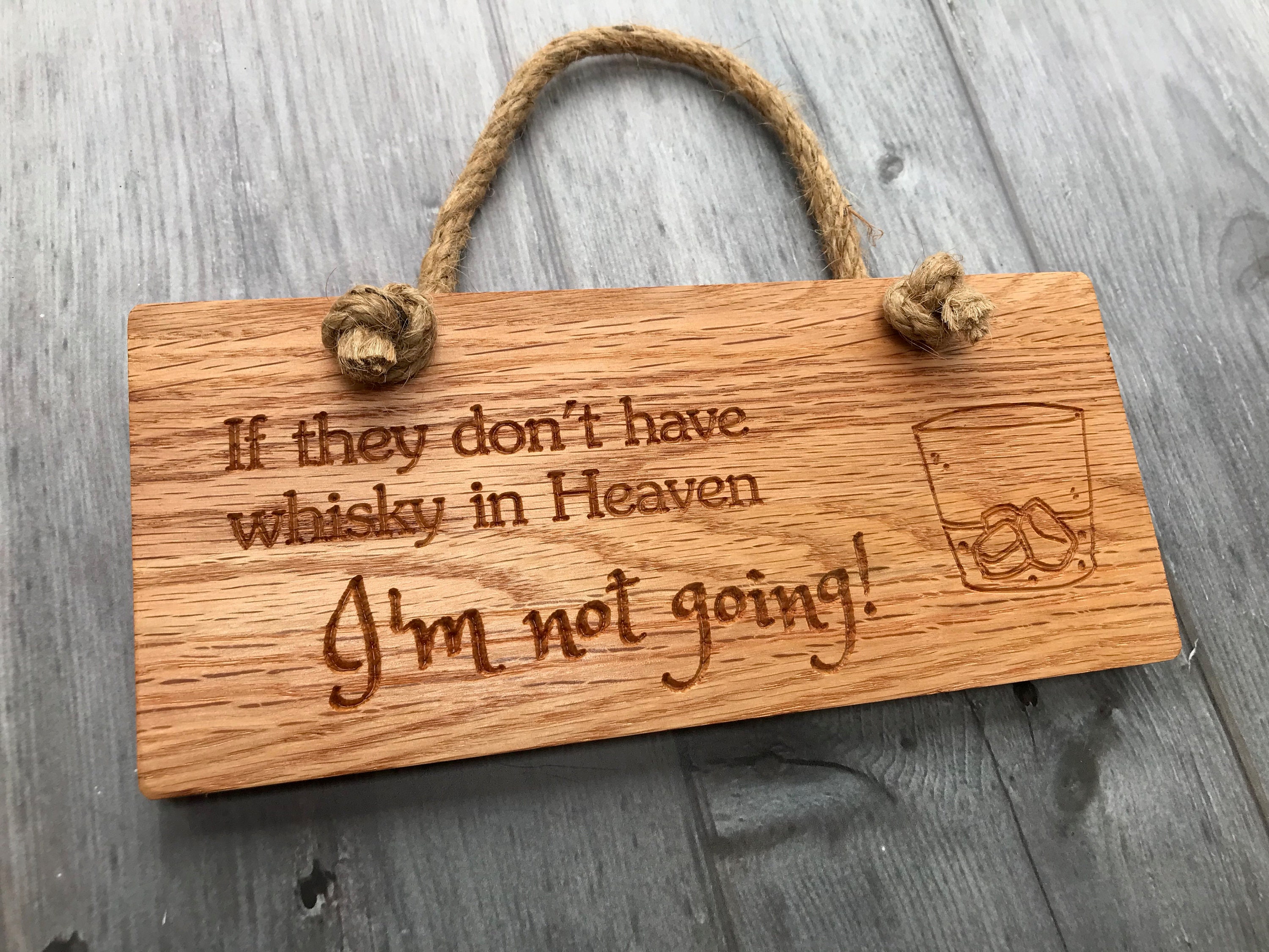 Engraved Oak Whisky Sign Funny Whiskey Sign Whisky in - Etsy UK