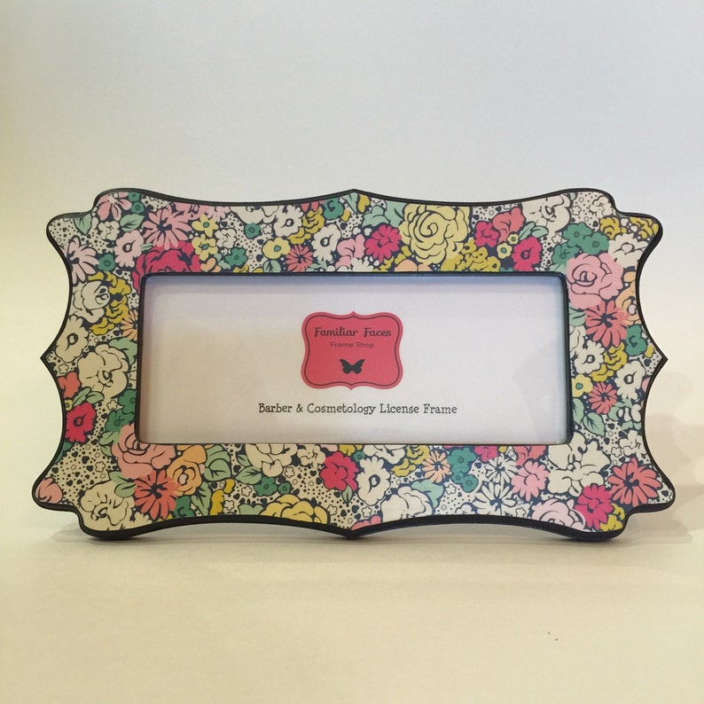 Barber & Cosmetology License Frame Navy Blue Floral Shabby - Etsy