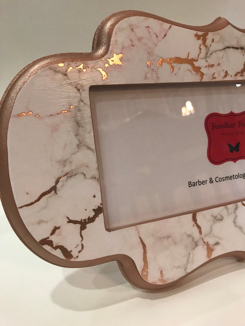 Barber & Cosmetology License Frame in White Pink Gray and Rose Gold ...