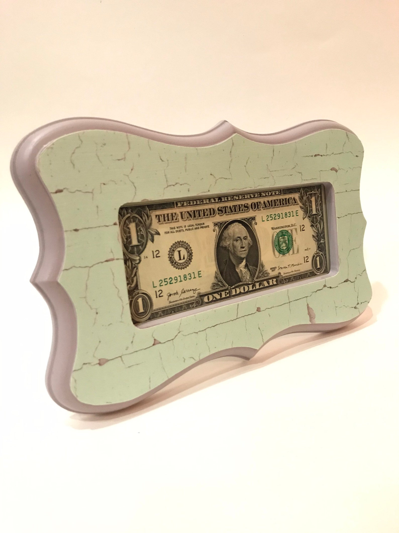 Whimsical First Dollar Bill Picture Frame in Mint Distressed - Etsy