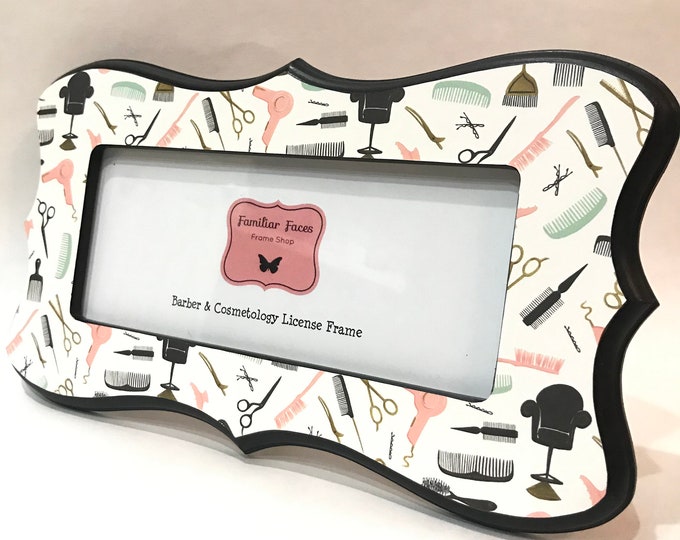 Barber & Cosmetology License Frame Salon Hairstylist Print Fits 8 1/2 X ...