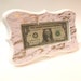 Whimsical First Dollar Bill Picture Frame in White & Gold Foil Marble ...