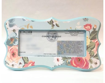 Barber & Cosmetology License Frame Salon Hairstylist Print Fits 8 1/2 X ...