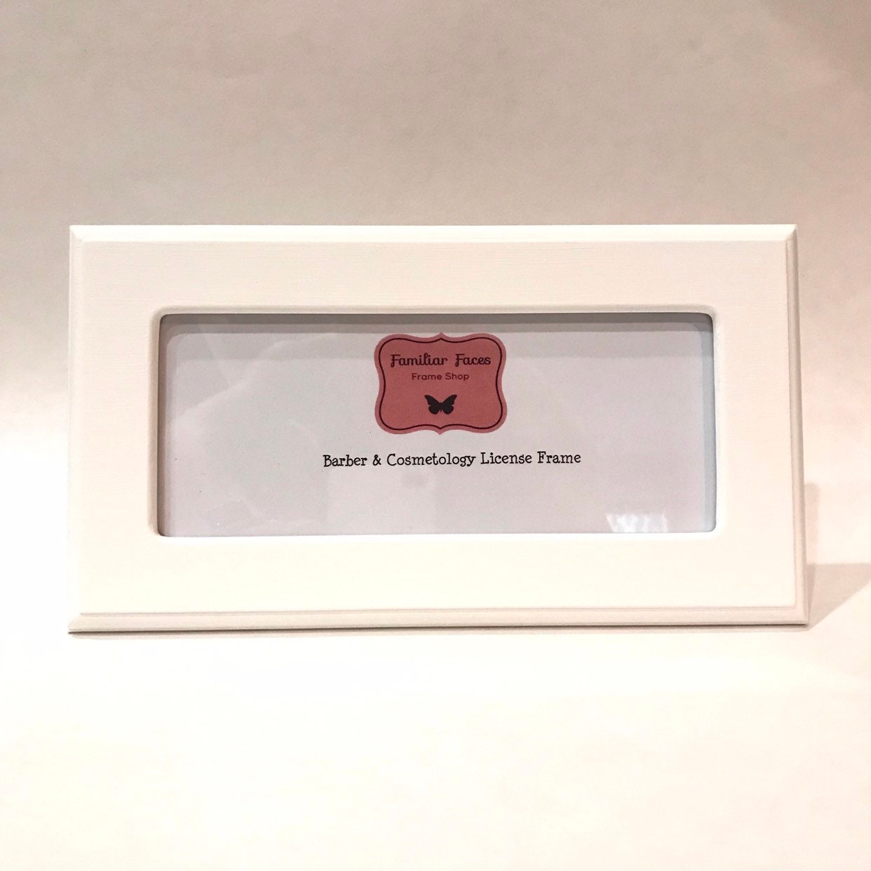 Barber & Cosmetology Classic Straight Edge License Frame in Solid White ...