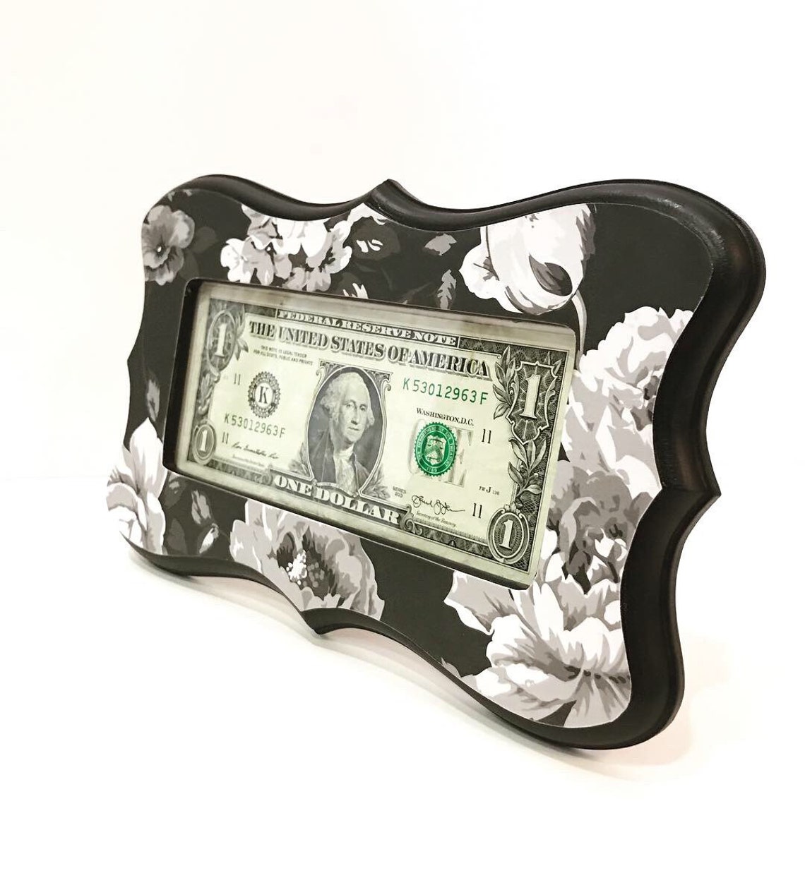 Whimsical First Dollar Bill Picture Frame in Black and White | Etsy