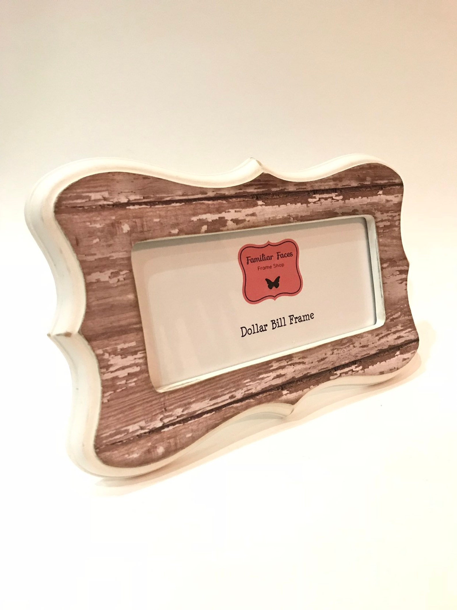 Whimsical First Dollar Bill Picture Frame in White Distressed - Etsy
