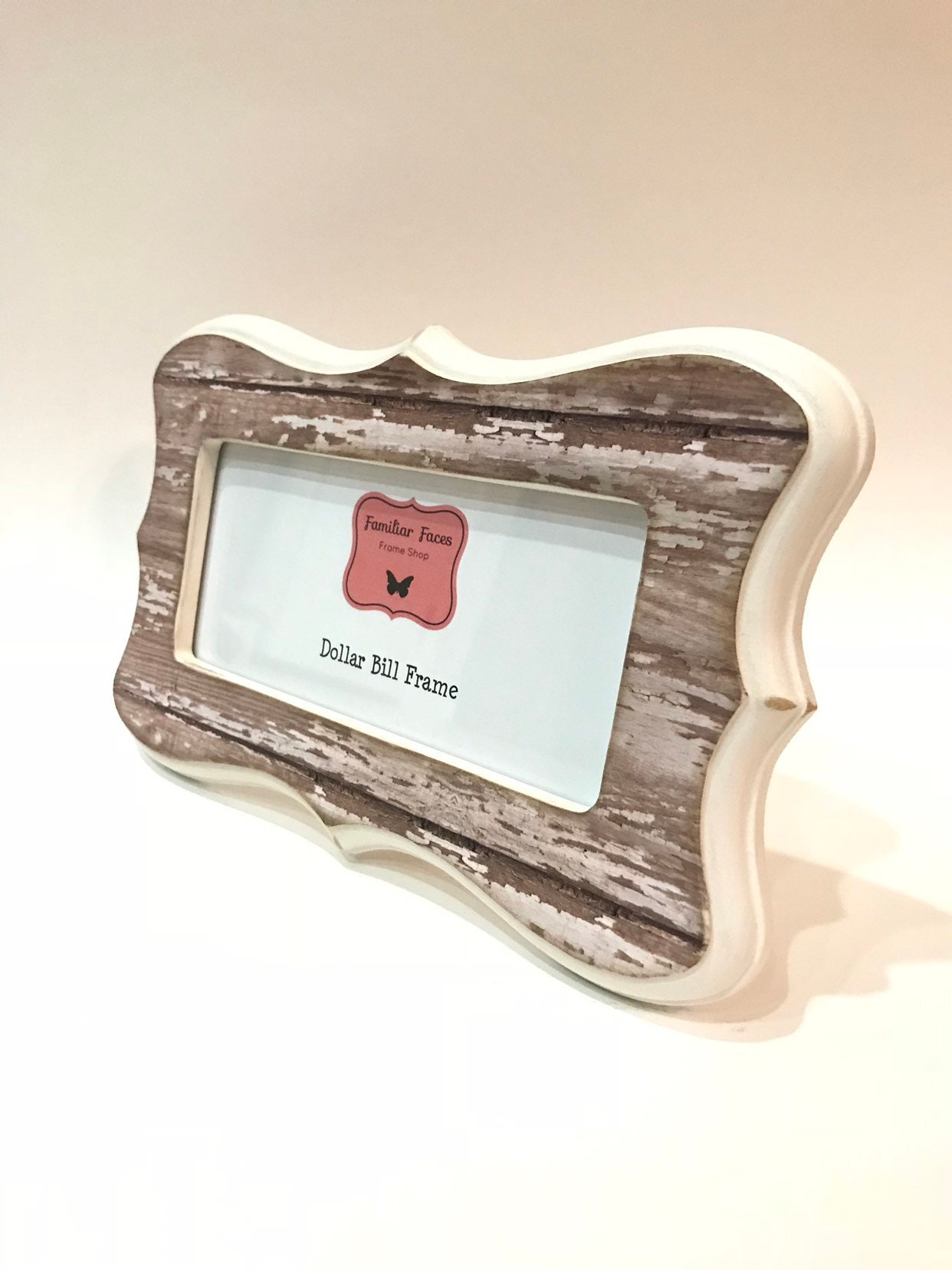 Whimsical First Dollar Bill Picture Frame in White Distressed | Etsy ...