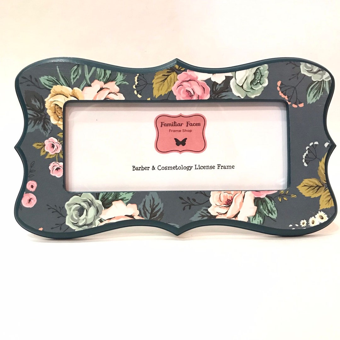 Barber & Cosmetology License Frame Fits 8 1/2 X 3 5/8" Business ...