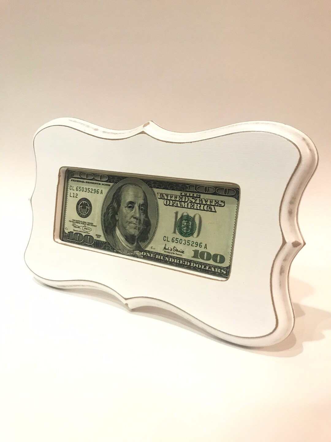 Whimsical First Dollar Bill Picture Frame in Solid Distressed White - Etsy