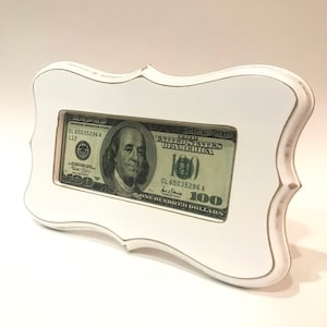 Whimsical First Dollar Bill Picture Frame in Solid Distressed White - Etsy