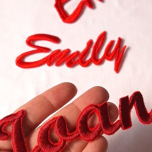 Custom Embroidered Name Iron on Patch Script Font Personalized Your Name Freestanding Patch ...