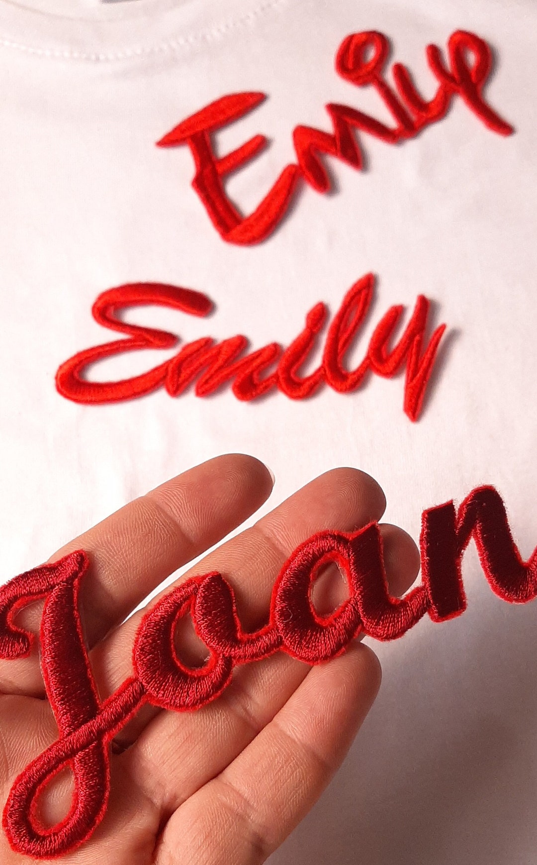 Custom Embroidered Name Iron on Patch Script Font Personalized Your Name Freestanding Patch for ...