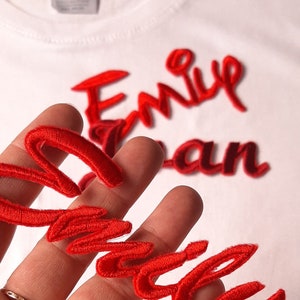 Custom Embroidered Name Iron on Patch Script Font Personalized Your ...