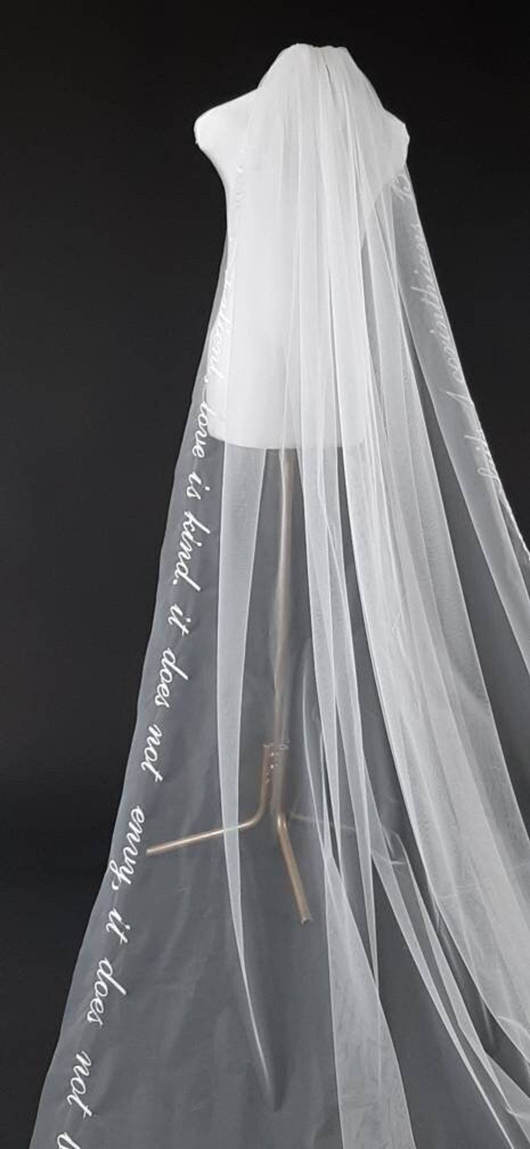 Personalized Wedding Veil With Text Wedding Veil Words Height - Etsy