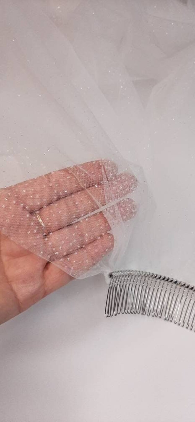 Sparkly Bridal Veil Single Tier Wedding Veil Cut Edge Shimmer - Etsy