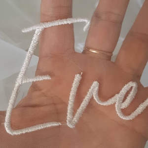 Custom Wedding Veil With Embroidered Text Wedding Veil Made to Order ...