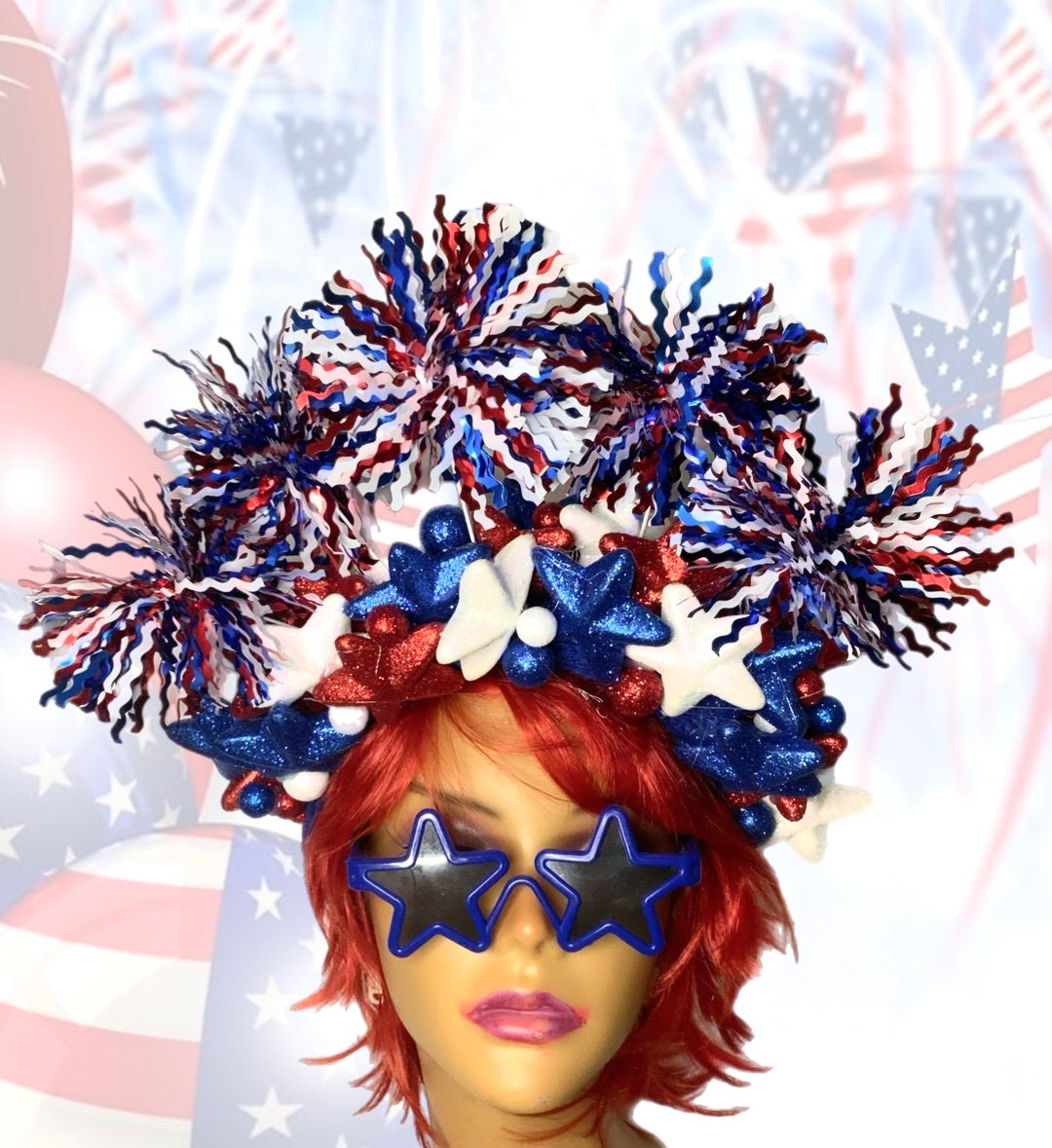 Patriotic 4th of July Headband: Uncle Sam Fascinator With Star ...