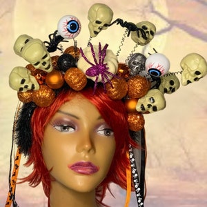 Skull Crown Skull Halloween Party Headband Skull Theme Crown Halloween ...