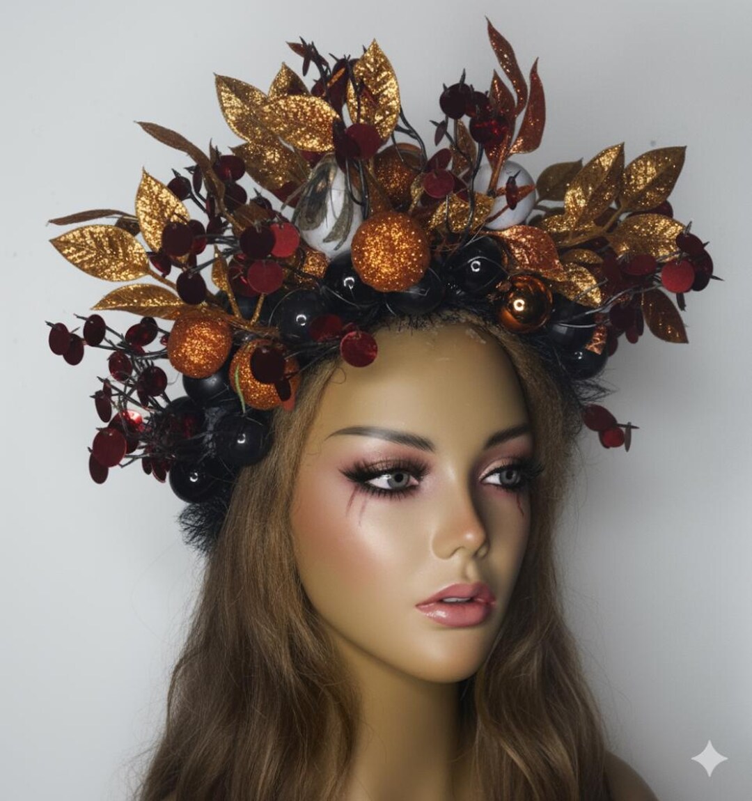 Handmade Halloween Headband: Halloween Party Crown, Reversible Design ...