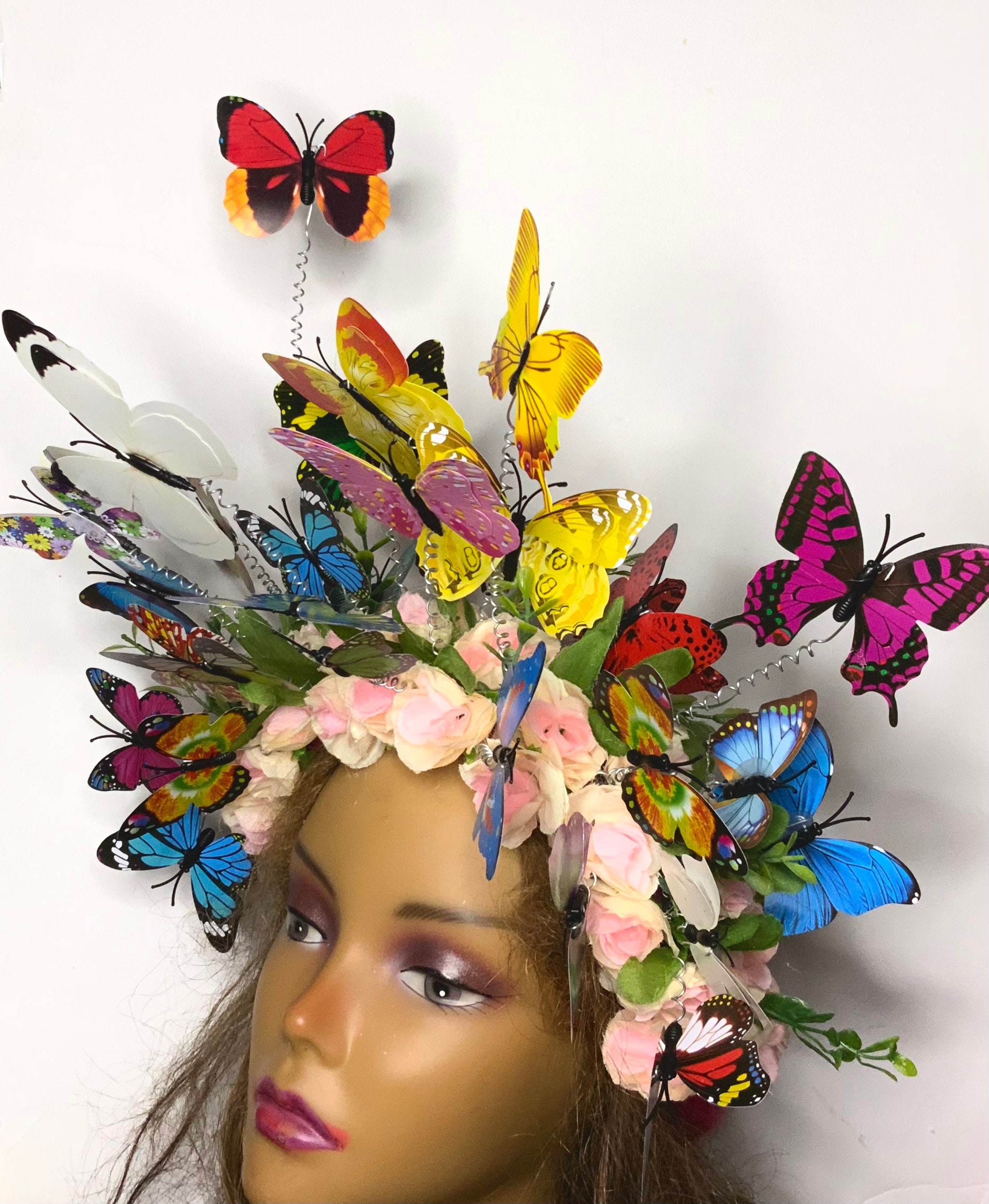 Butterfly Crown Butterfly Theme Party Headband Butterflies Headdress - Etsy