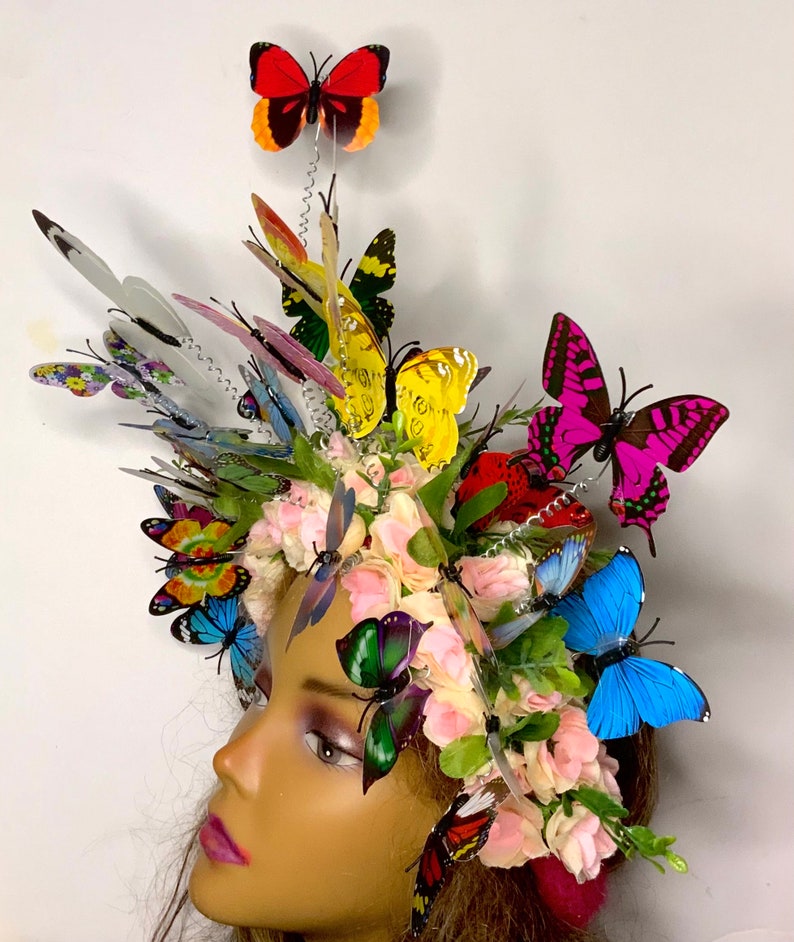 Butterfly Crown Butterfly Theme Party Headband Butterflies Headdress - Etsy
