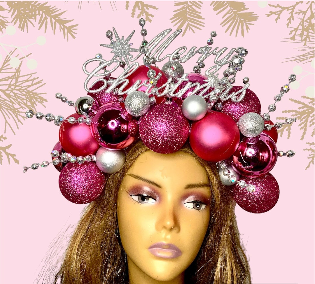 Christmas Pink Crown Holiday Crown Christmas Party Headpiece UNISEX ...
