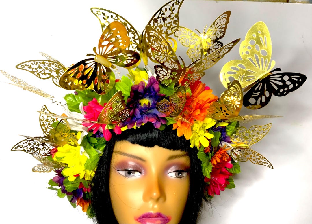 Butterflies Party Crown Floral Butterfly Headband Party Headpiece ...